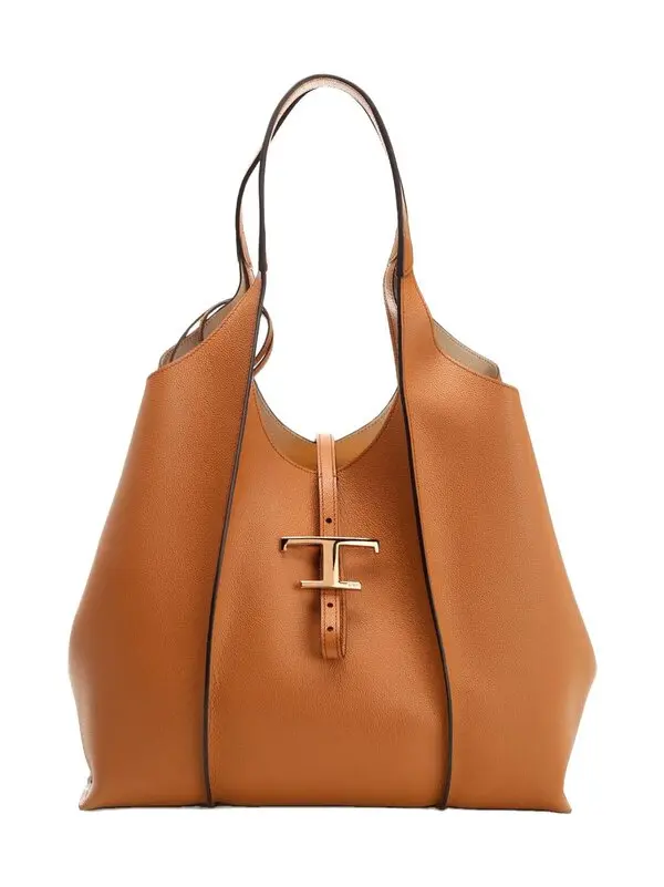 TOD'S T Timeless Medium Shopping Bag - Cream