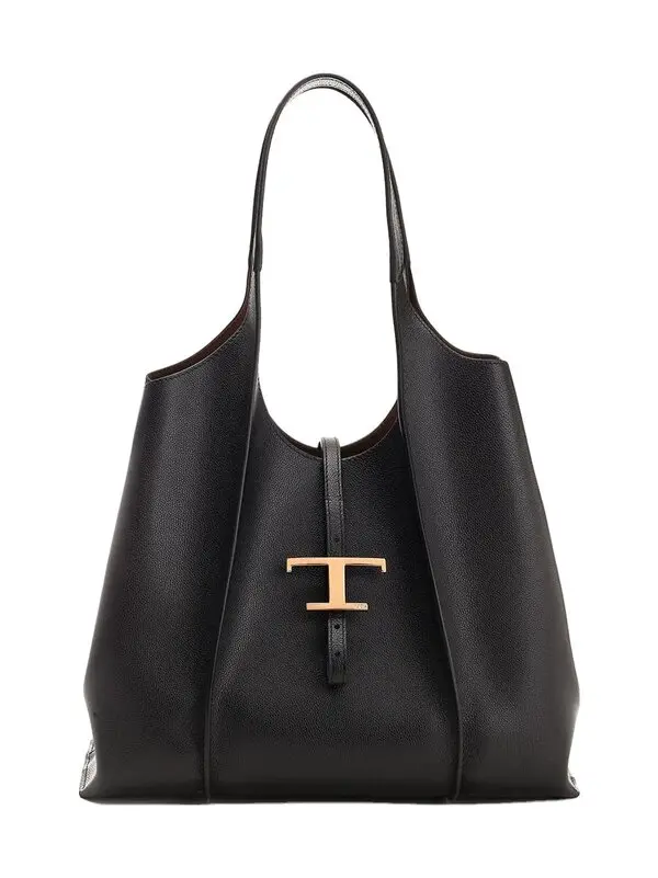 TOD'S T Timeless Medium Shopping Bag - Black