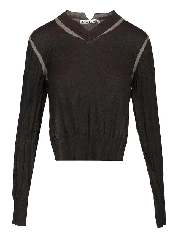 Acne Studios Crumpled V-neck Sweater - Brown