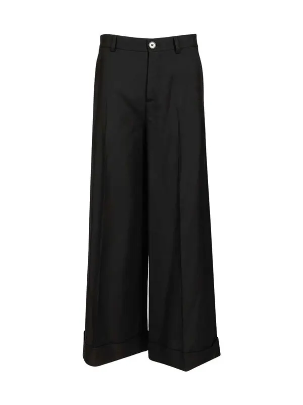 Celine Wool Gabardine Dock Trousers - Black