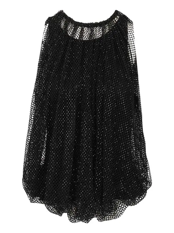 Sportmax Mesh Top With Crystals - Black