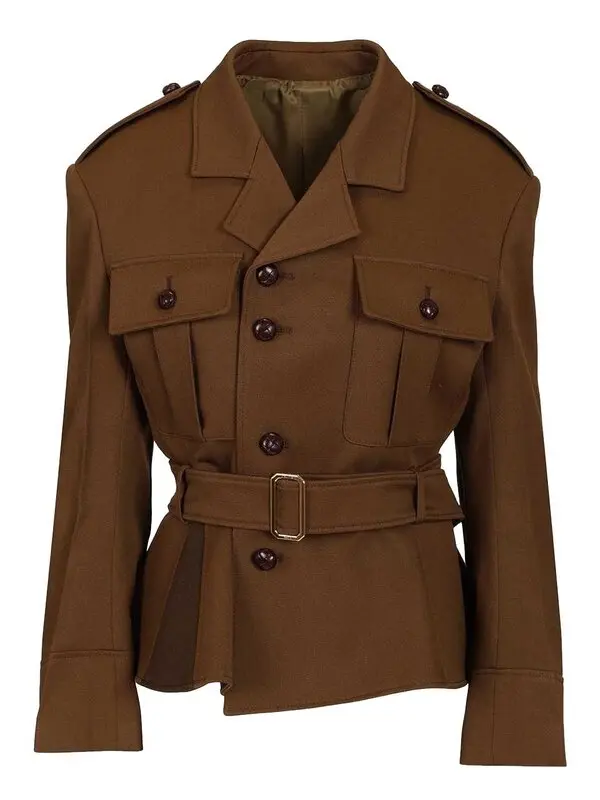 Celine Peplum Jacket - Brown