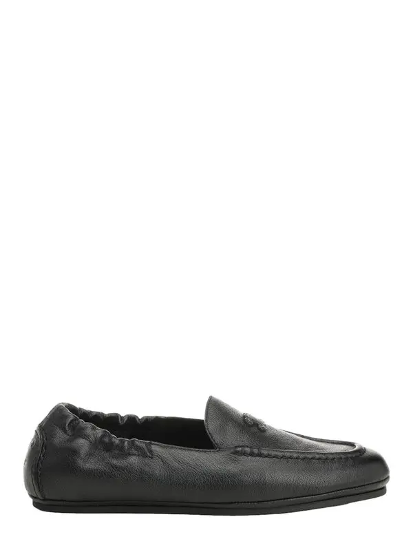 Celine Loafer With Triomphe Goatskin - Black