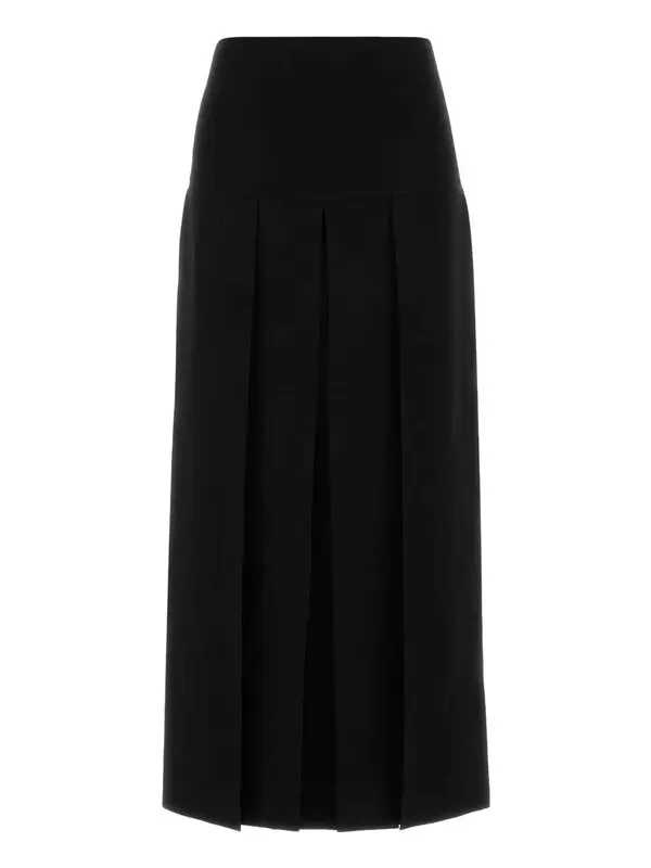 Alaïa Black Stretch Viscose Blend Skirt - Multicolor