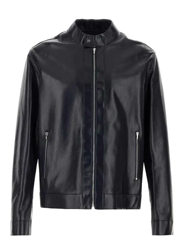 Fendi Midnight Leather Jacket - Blue