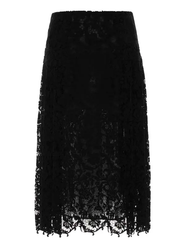 Fendi Macrame Lace Skirt - Black