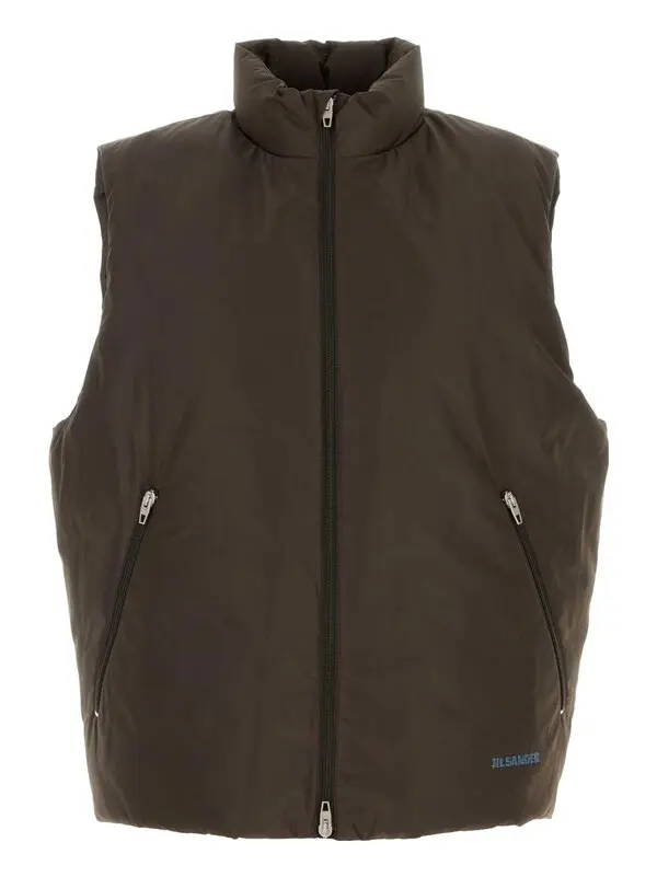 JIL SANDER Polyester Sleeveless Down Jacket - Brown