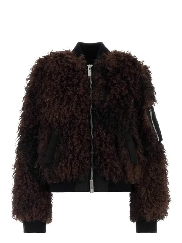 Sacai Eco Fur Bomber Jacket - Brown