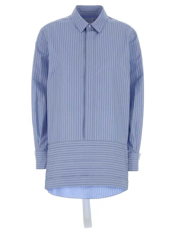 Sacai Embroidered Poplin Shirt Dress - Multicolor