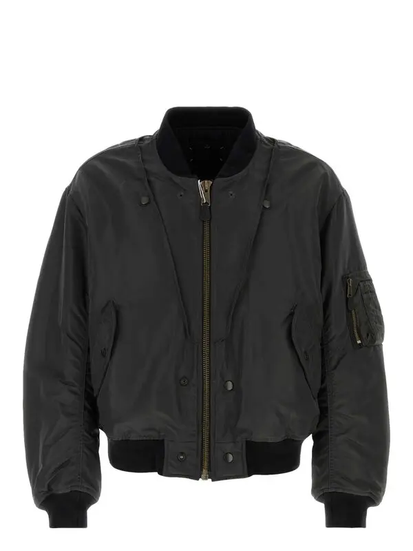MAISON MARGIELA Charcoal Nylon Blend Bomber Jacket - Gray