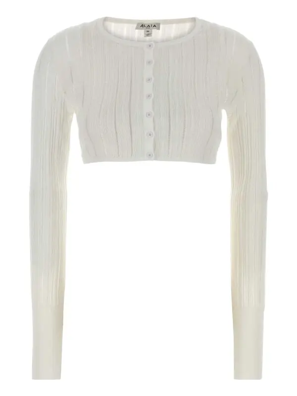 Alaïa Crinoline Cardigan - White