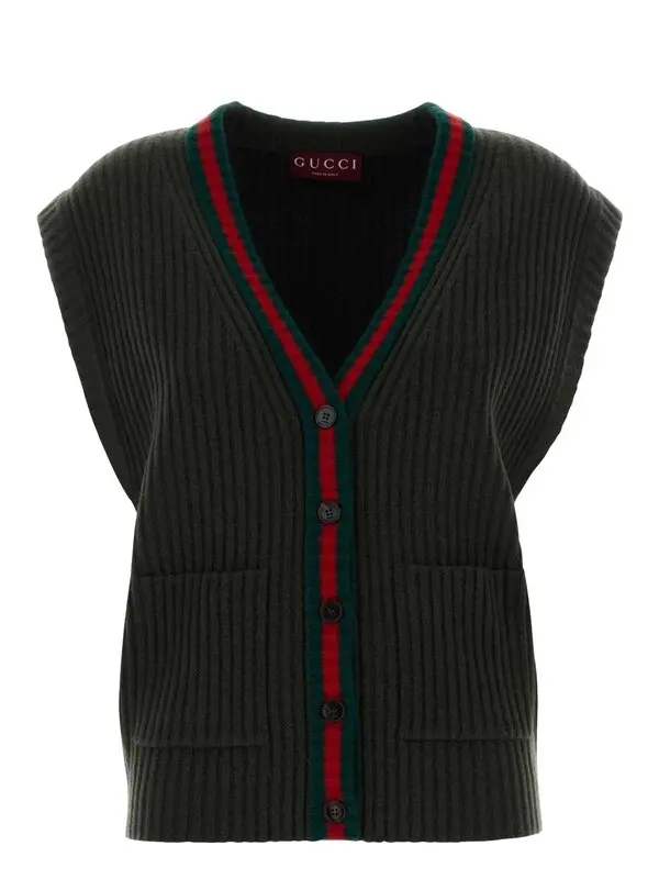 Gucci Bottle Wool Vest - Green
