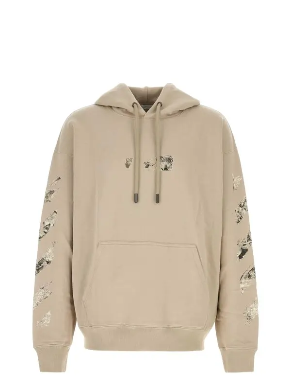 Off-White Cappuccino Cotton Oversize Sweatshirt - Brown