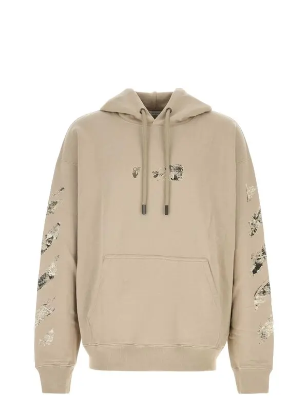 Off-White Cappuccino Cotton Oversize Sweatshirt - Brown