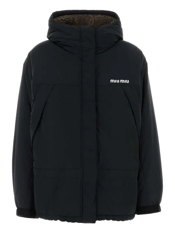 Miu Miu Polyester Blend Down Jacket - Black