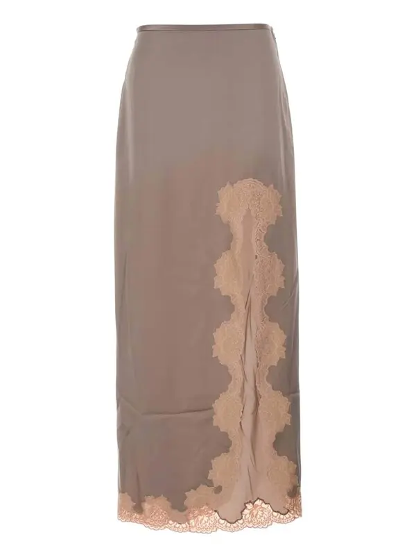 Valentino Garavani Dove Grey Satin Skirt - Gray