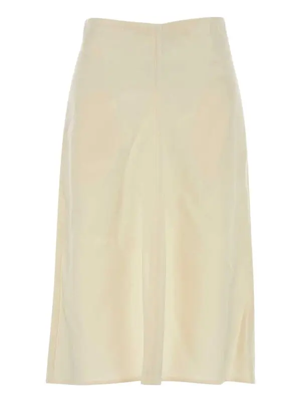 Bottega Veneta Cream Satin Skirt - Yellow