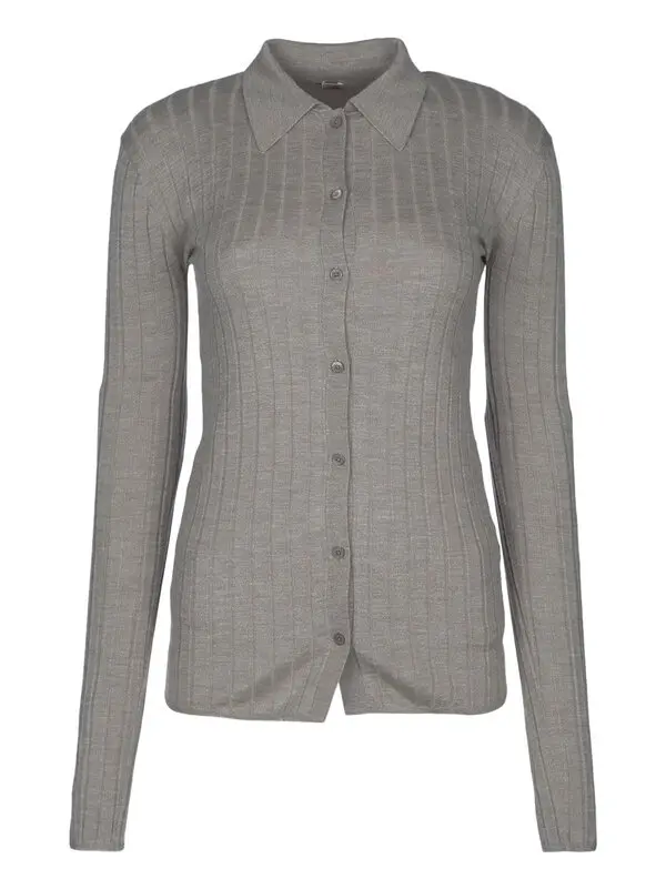 TOTEME Slim Ribbed Shirt - Multicolor