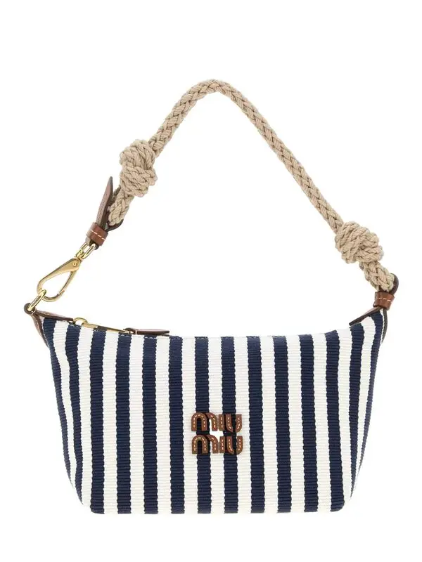 Miu Miu Embroidered Canvas Shoulder Bag - Multicolor