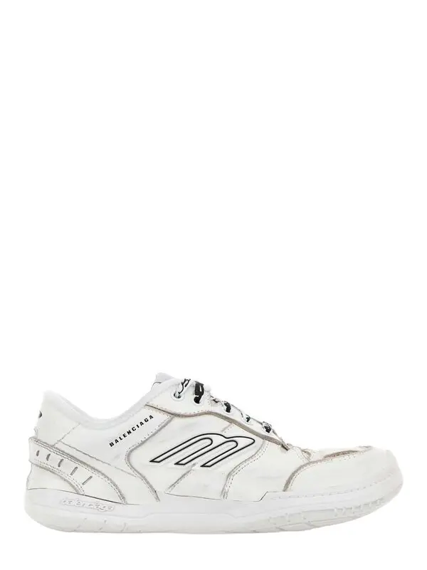 Balenciaga Leather Hamptons Sneakers - White