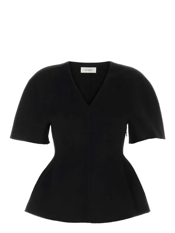LISA YANG Wool Blend Top - Black