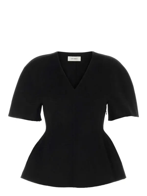 LISA YANG Wool Blend Top - Black