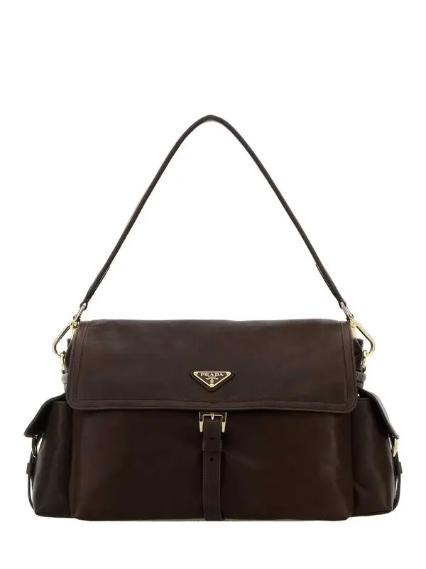 Prada Dark Leather Shoulder Bag - Brown