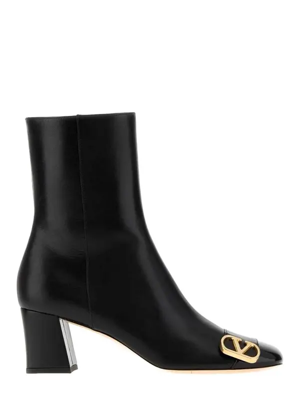 Valentino Garavani Leather Ankle Boots - Black