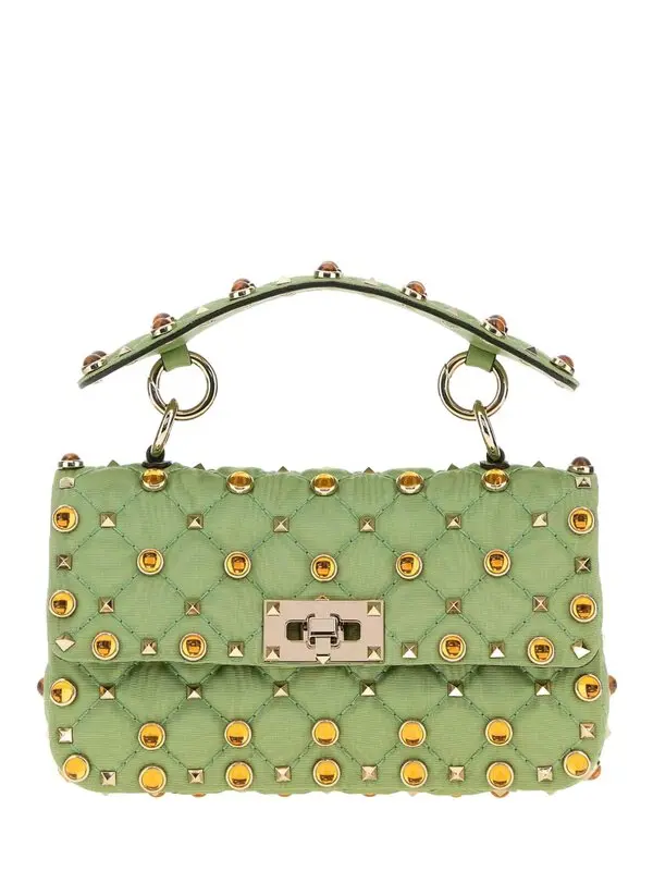 Valentino Garavani Fabric Rockstud Handbag - Green