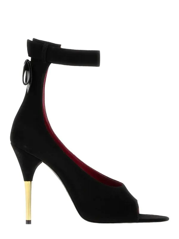 Valentino Garavani Suede Fatale Sandals - Black