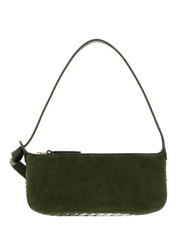Bottega Veneta Olive Suede And Nappa Leather Nodo Shoulder Bag - Green