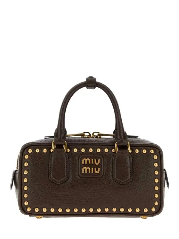 Miu Miu Dark Leather Arcadie Handbag - Brown