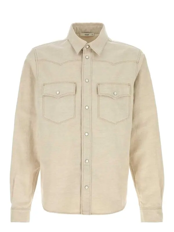 Fendi Sand Denim Shirt - Brown