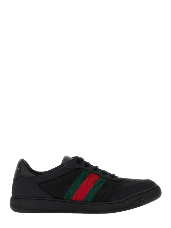 Gucci Leather And Fabric Screener Sneakers - Black
