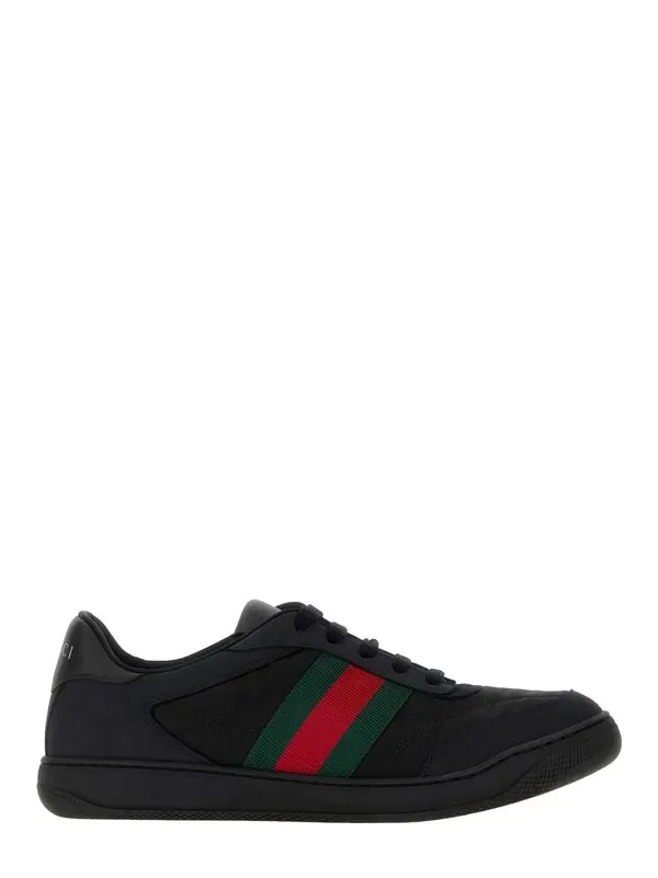 Gucci Leather And Fabric Screener Sneakers - Black