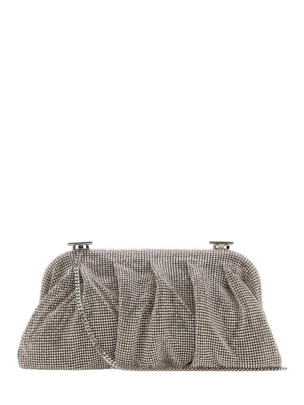Benedetta Bruzziches Embellished Fabric Large Venus Clutch - Silver