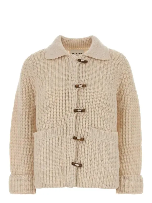 Isabel Marant Étoile Cream Wool Blend Delinda Cardigan - Yellow