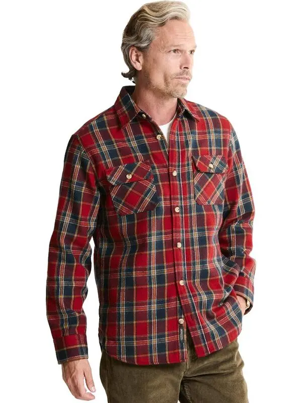 JACHS Brushed Flannel Overshirt - Red