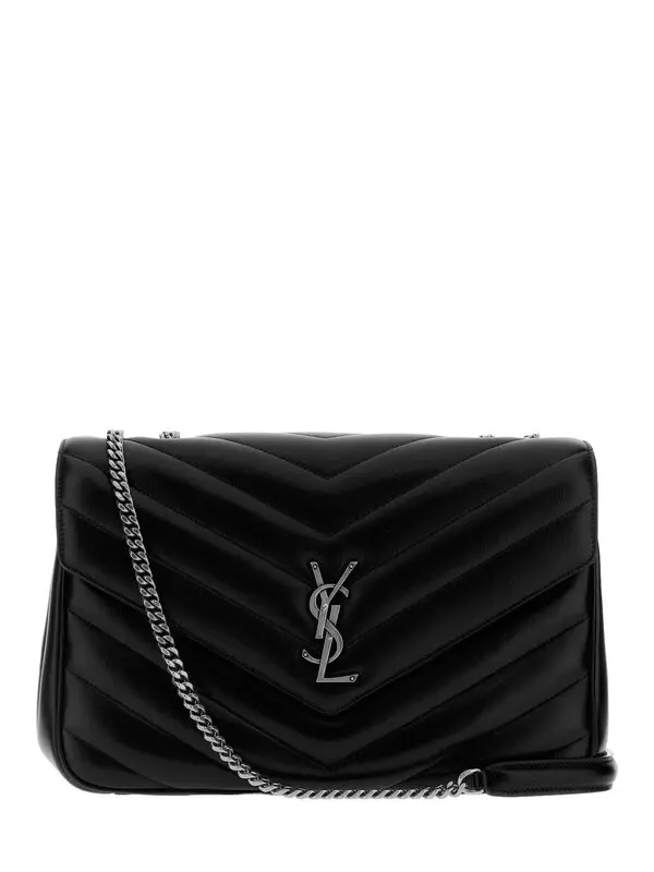 Saint Laurent Leather Large Lou Lou Shoulder Bag - Black