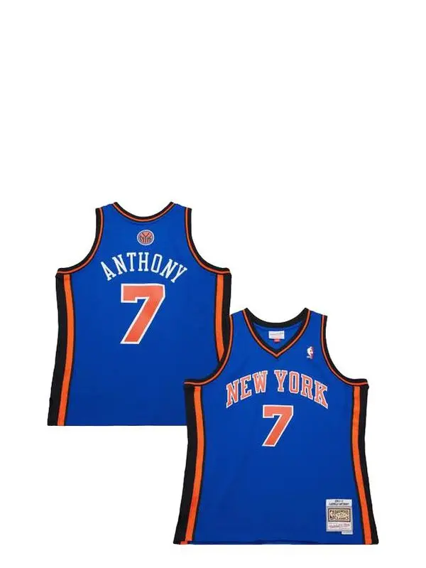 Mitchell & Ness Carmelo Anthony New York Knicks Big & Tall 2010/11 Swingman Jersey - Blue