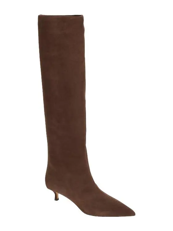 Le Monde Beryl Babouche Kitten Heel Knee High Boot - Chocolate