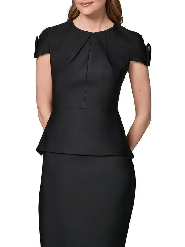 Donna Karan New York Structured Peplum Top - Black
