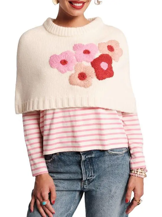 FRANCES VALENTINE Emma Shrug Poppy - Oyster/multi