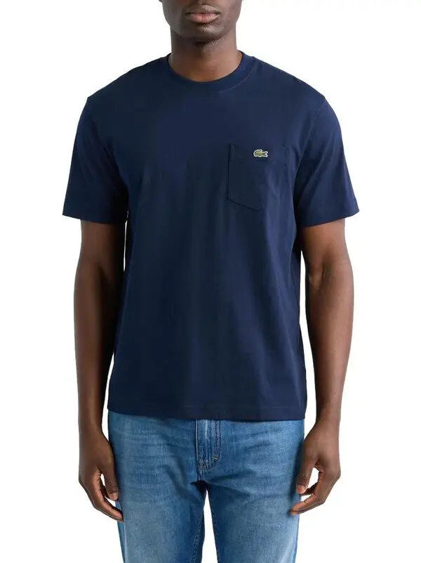Lacoste Croc Logo Cotton Pocket T-shirt - Navy Blue