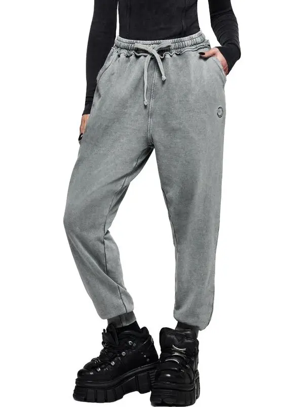 DISTURBIA Sylph Dove Embroidered Cuffed Jogger - Grey