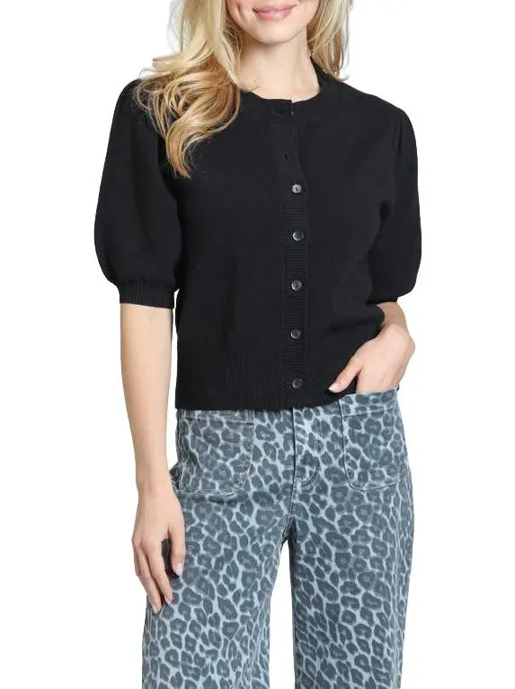APNY Puff Sleeve Cardigan - Black