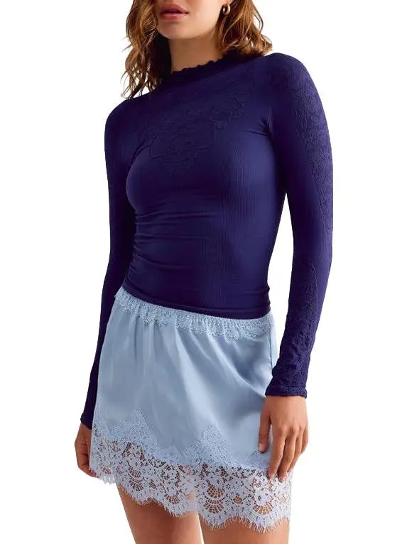 Free People Intimately Fp Mixed Feelings Mock Neck Top - Dark Magic