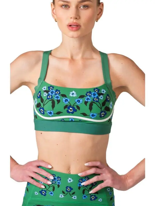 JESSIE ZHAO NEW YORK Emerald Echo Reversible Racerback Sports Bra - Green