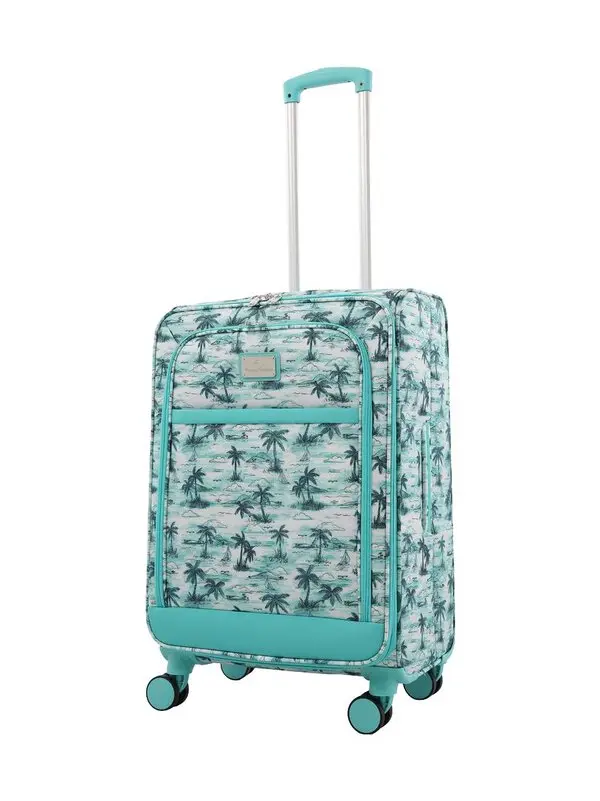 Tommy Bahama Palm Print 26" Expandable Softside Spinner - Aqua