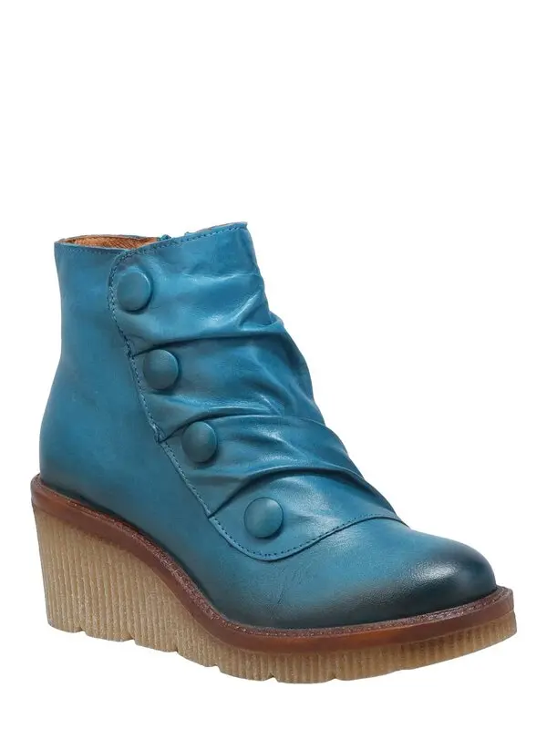 Miz Mooz Alice Leather Wedge Bootie - Marine